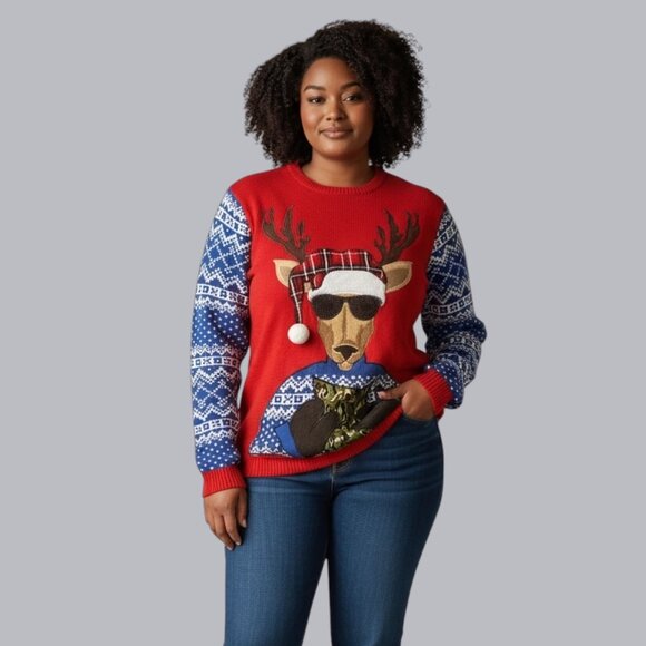 Jolly Sweaters | Sweaters | Jolly Sweaters Cool Reindeer Long Sleeve ...